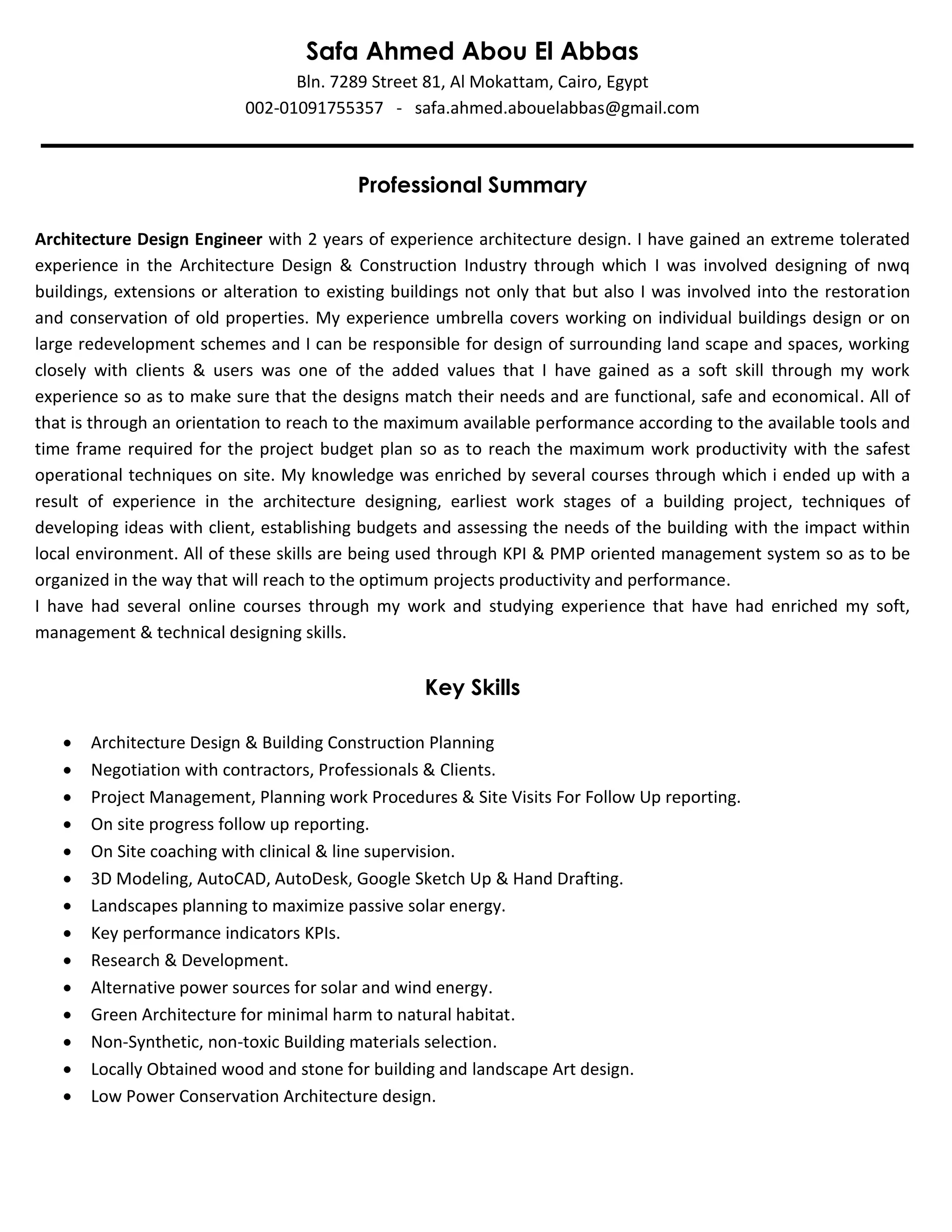 Safa Ahmed Abou El Abbas Resume | PDF