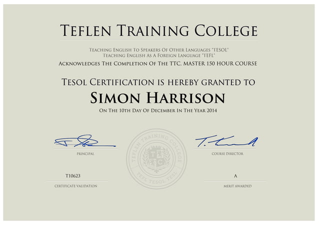 Certificate TEFL | PDF