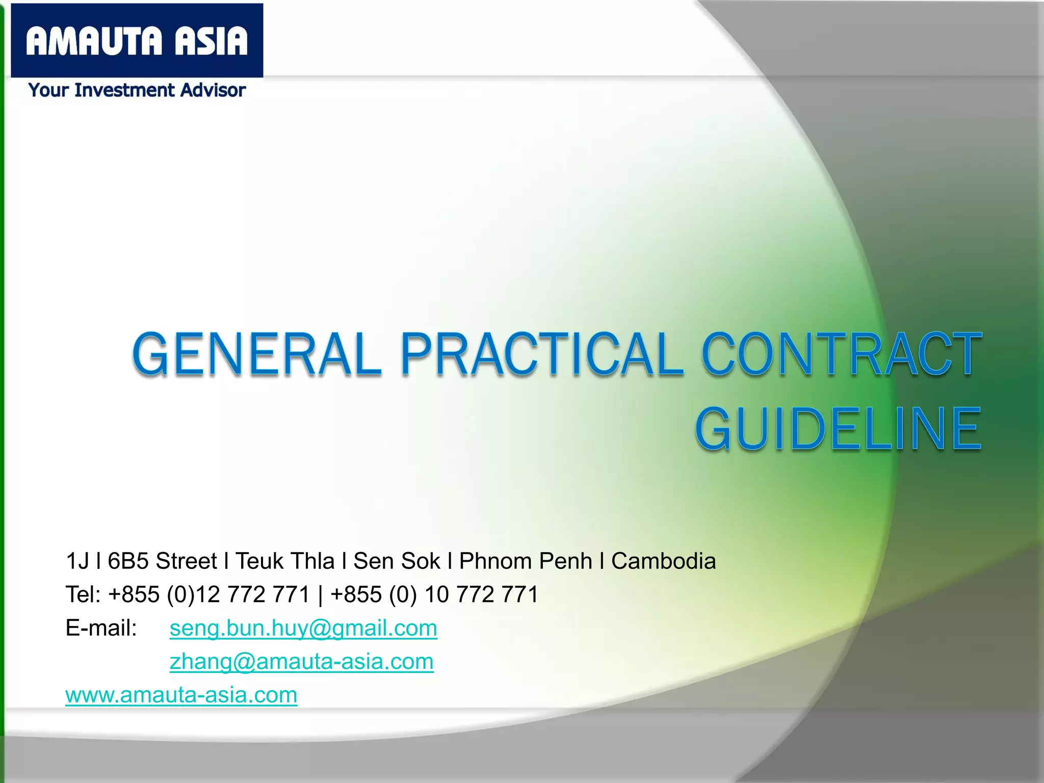 AA_General Practical Contract Guideline | PPT