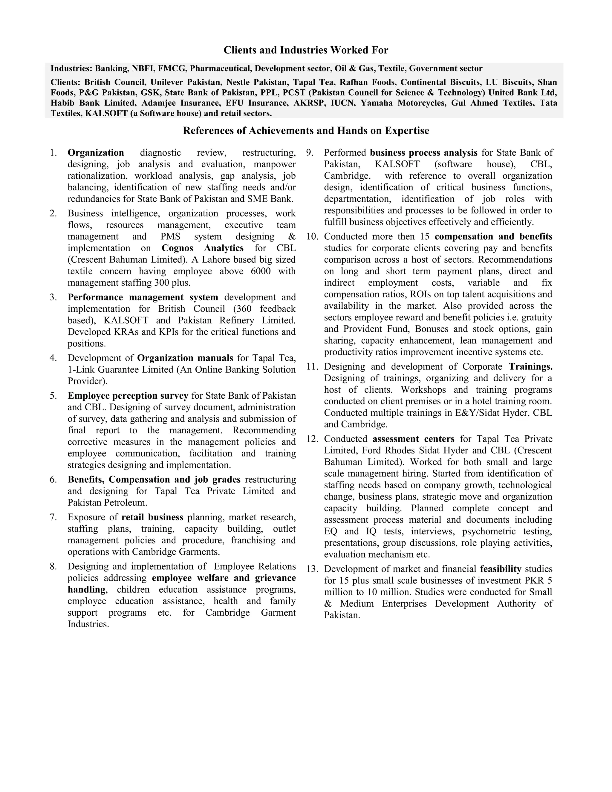 Clients and Projects | DOC