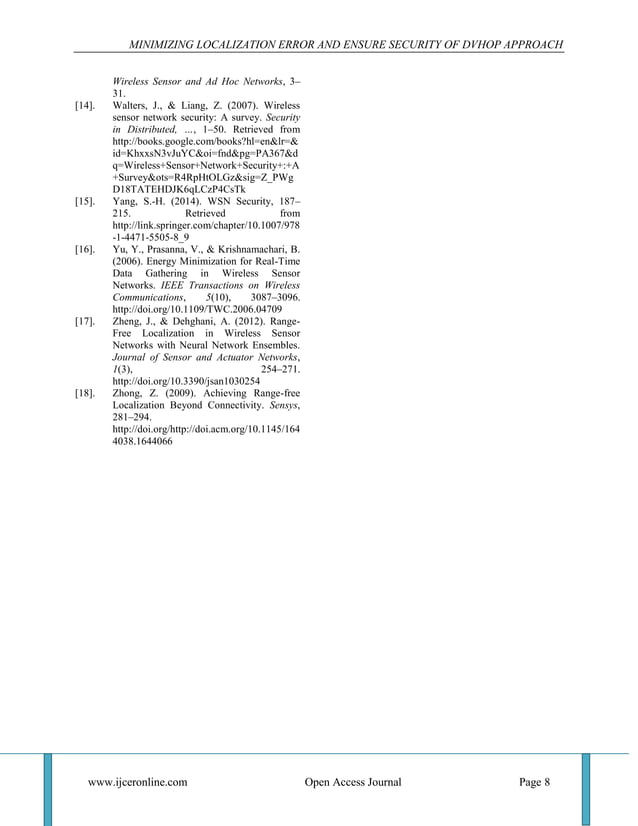Minimizing Localization Error And Ensure Security Of Dvhop Approach Pdf