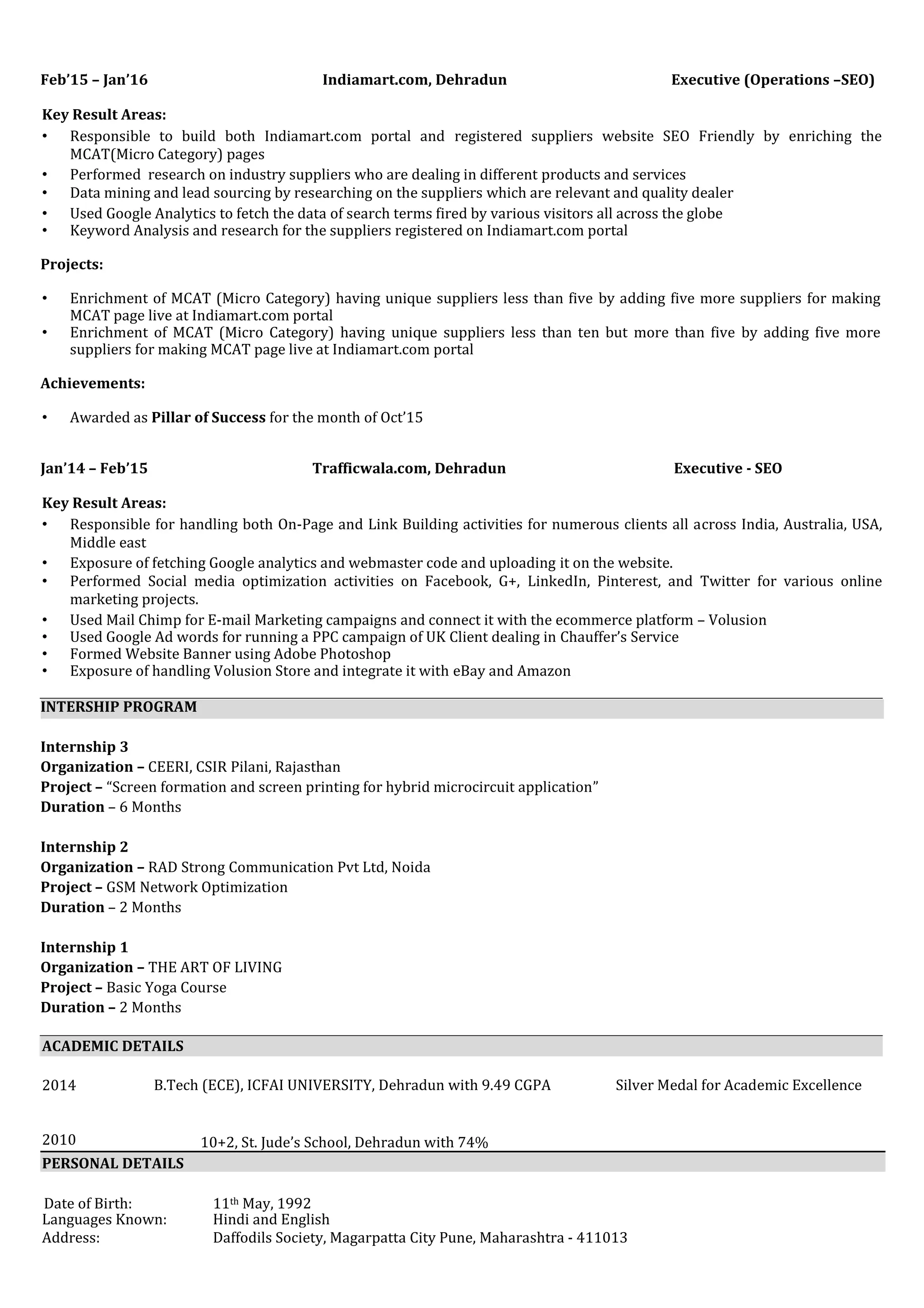 Chirag Pahwa - Resume | PDF