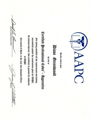 Diane CPC certificate | PDF