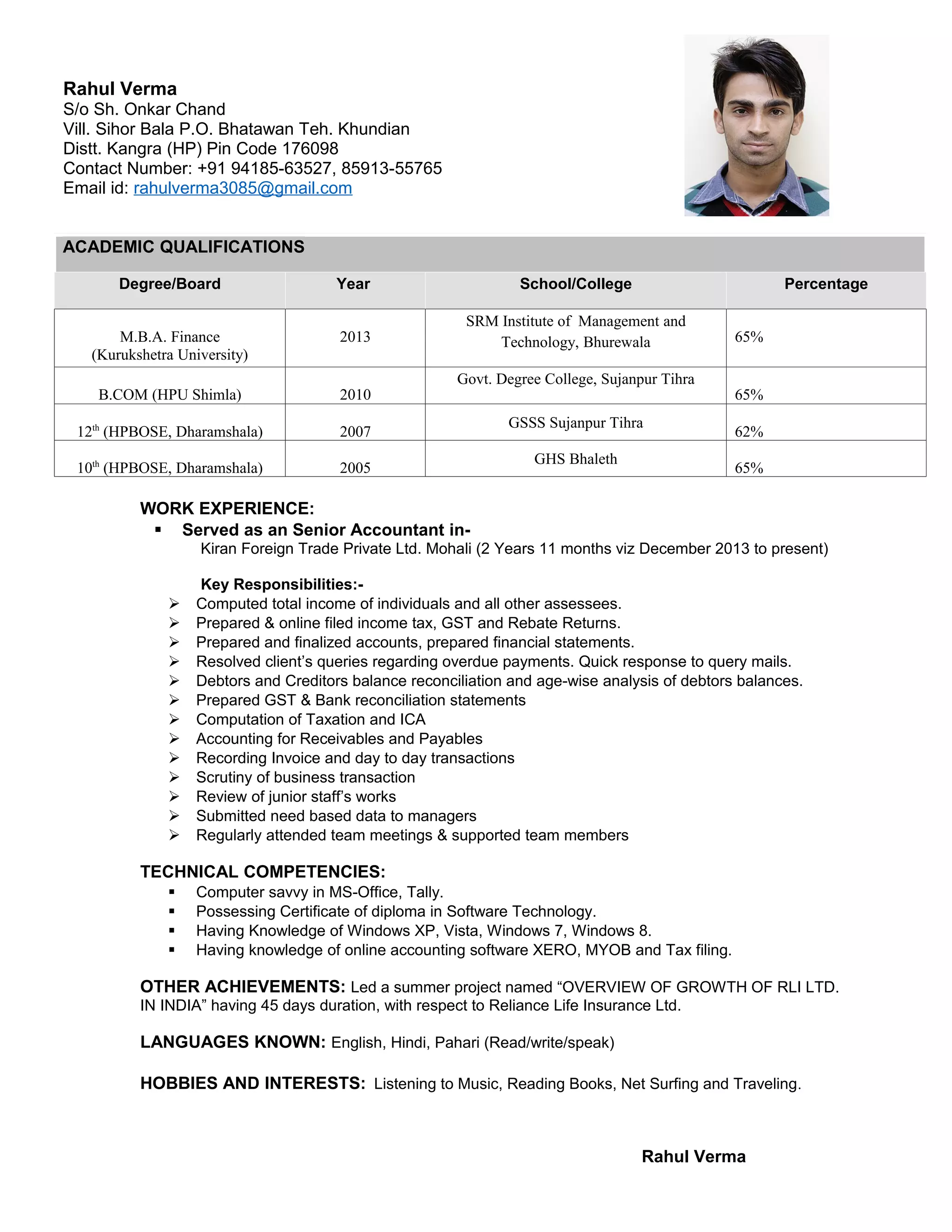 Resume-Rahul Verma | PDF