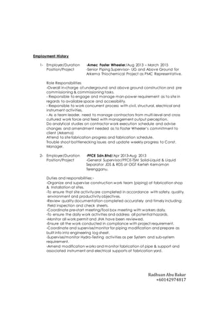 Radhuan CV 2015 latest | DOCX