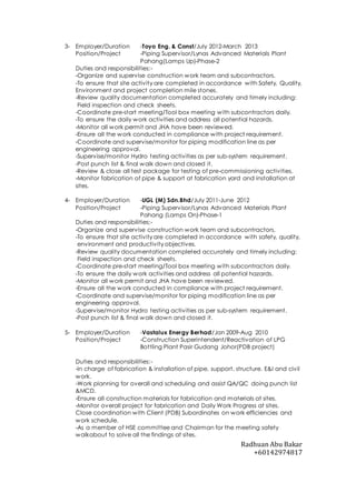 Radhuan CV 2015 latest | DOCX
