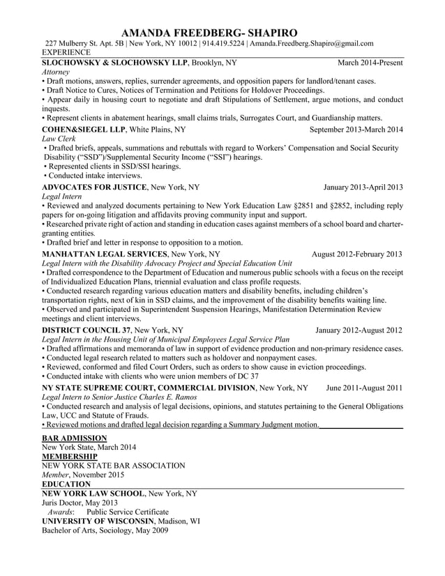 Amanda Freedberg Shapiro resume2016 | PDF