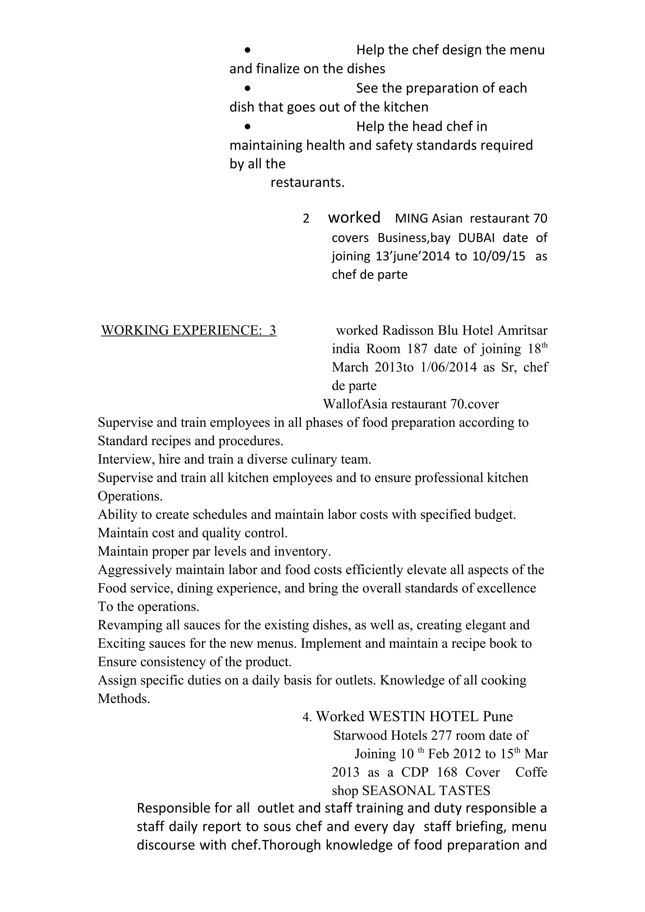 chef durgesh cv (3) | DOC