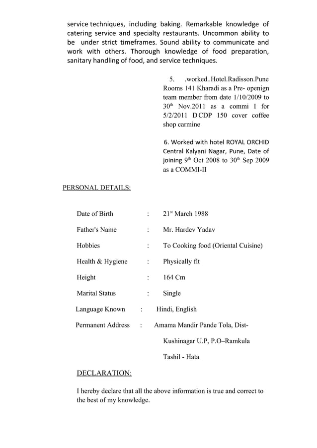 chef durgesh cv (3) | DOC