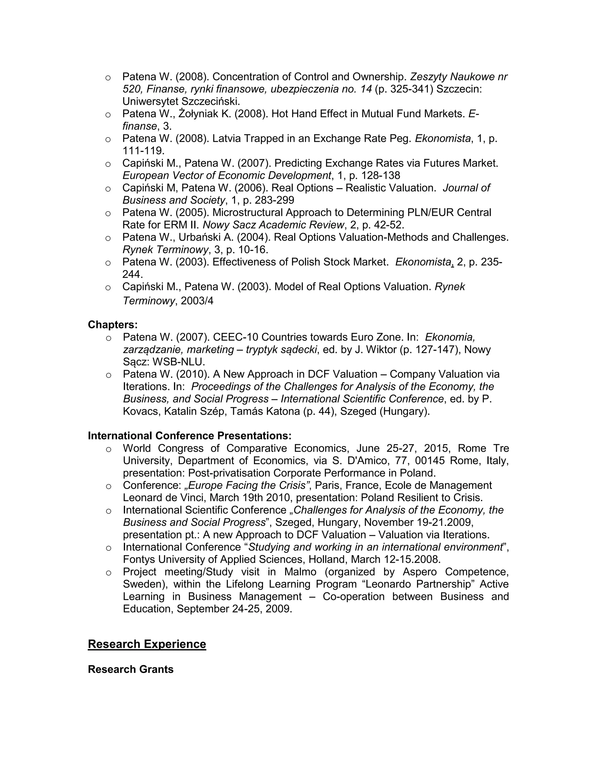 CV-Dr. Wiktor Patena | PDF