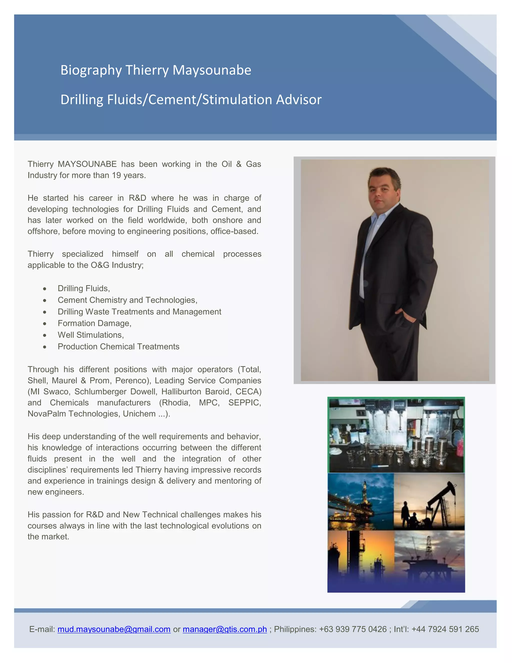 Biography Thierry Maysounabe | PDF