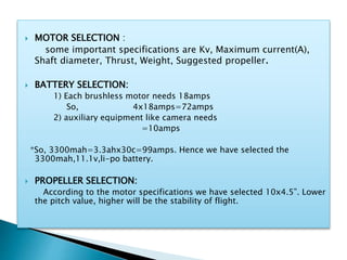 DESIGN AND FABRICATION OF QUADCOPTER | PPT