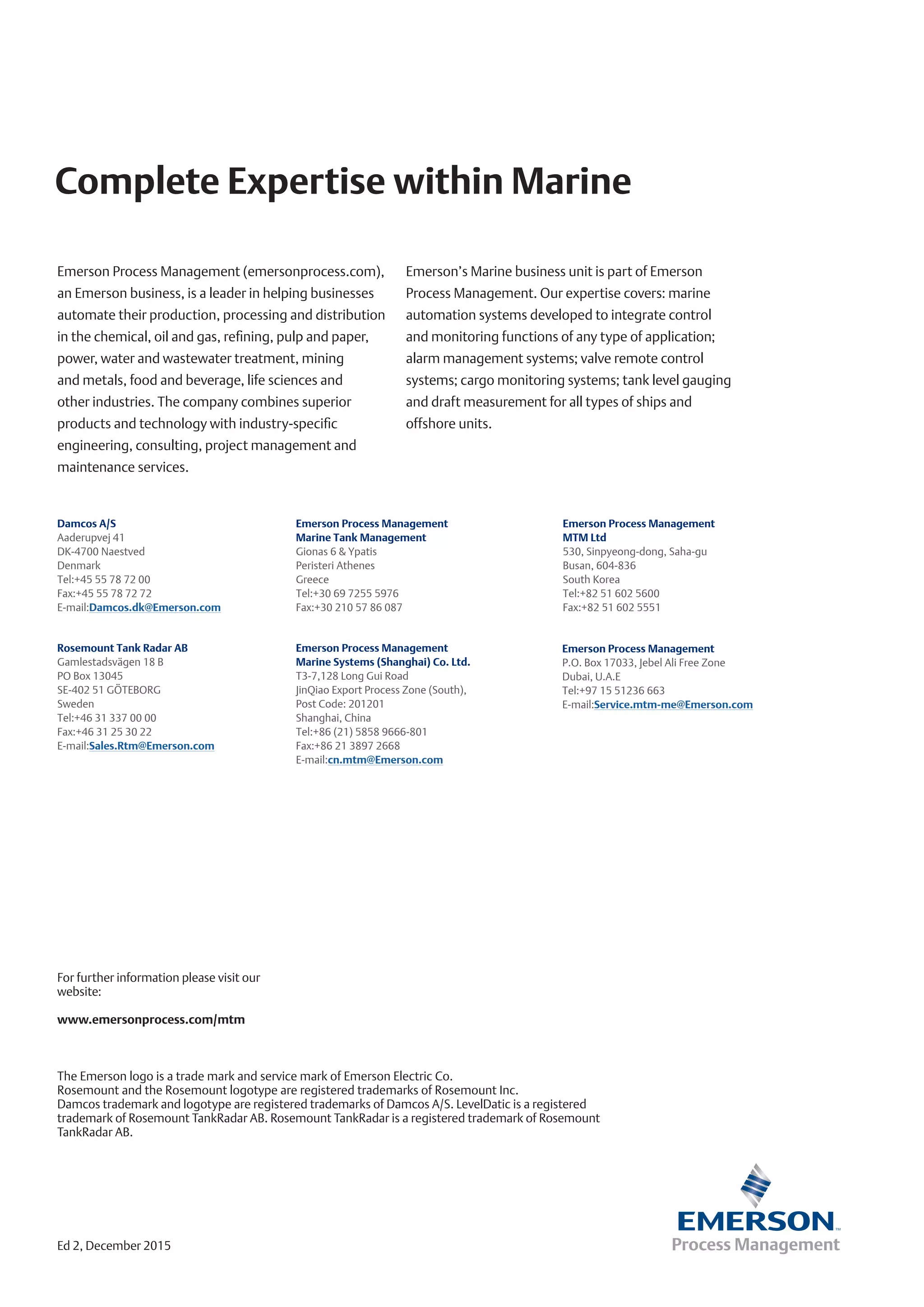 Emerson MTM Brochure | PDF