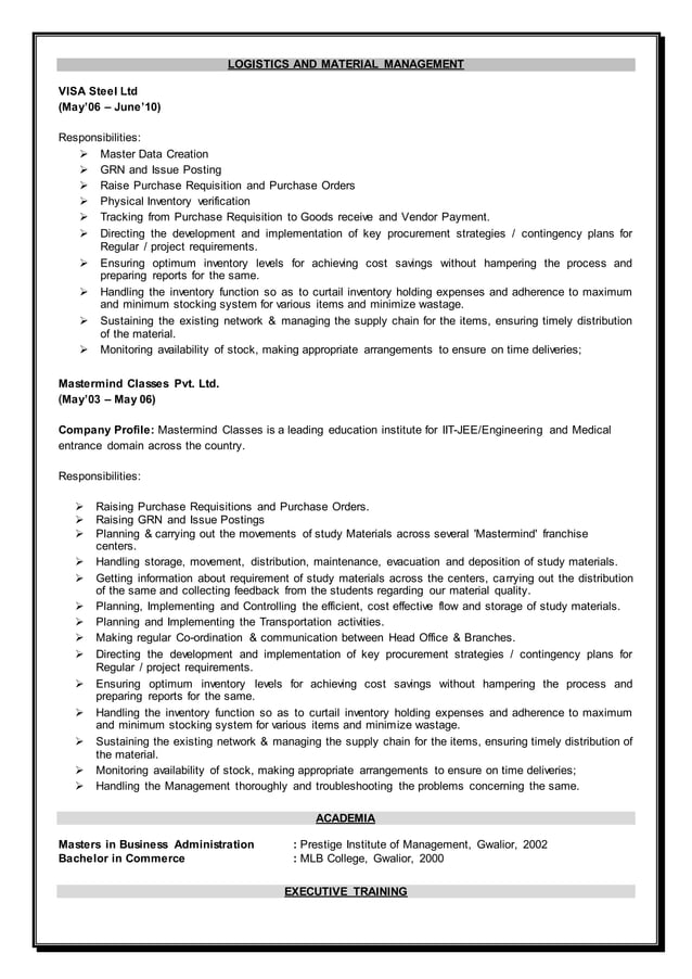 Resume - SAP MM | DOCX