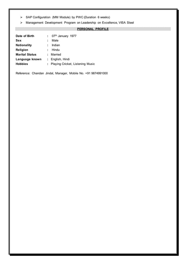 Resume - SAP MM | DOCX