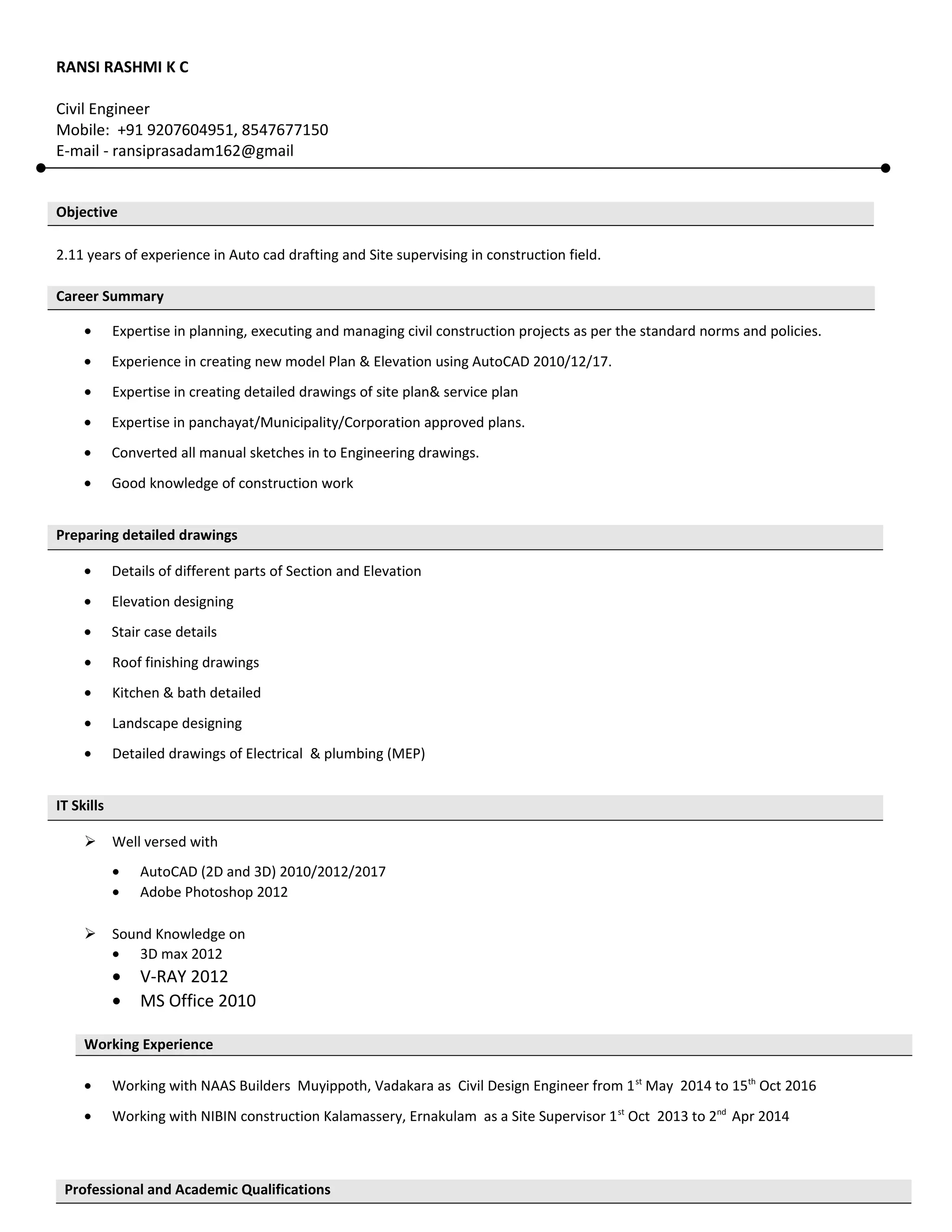RansiRashmi_Civil_3YrsExp | DOC