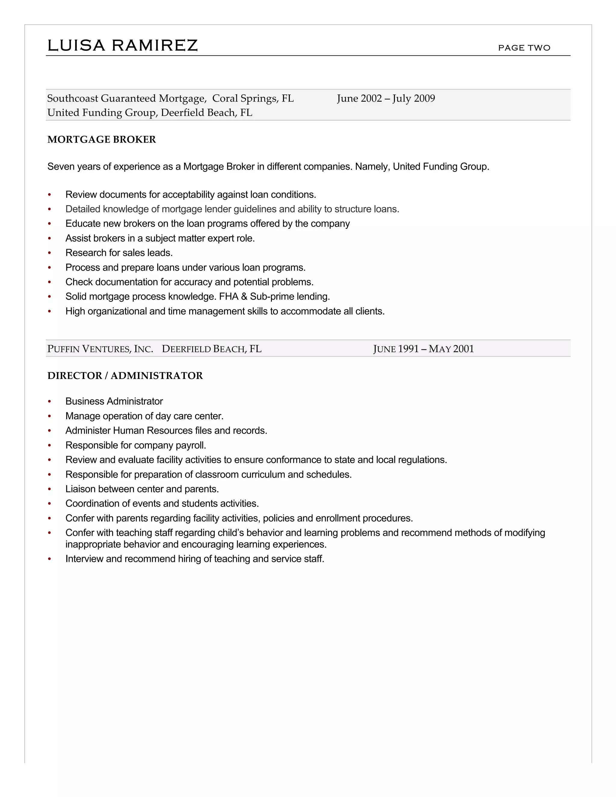 Resume. Luisa I Ramirez | PDF