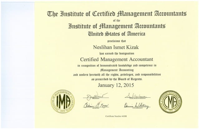 CMA CERTIFICATE-NIK JAN 12th 2015 | PPT