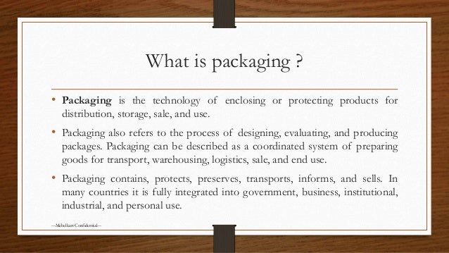 Packaging guidelines