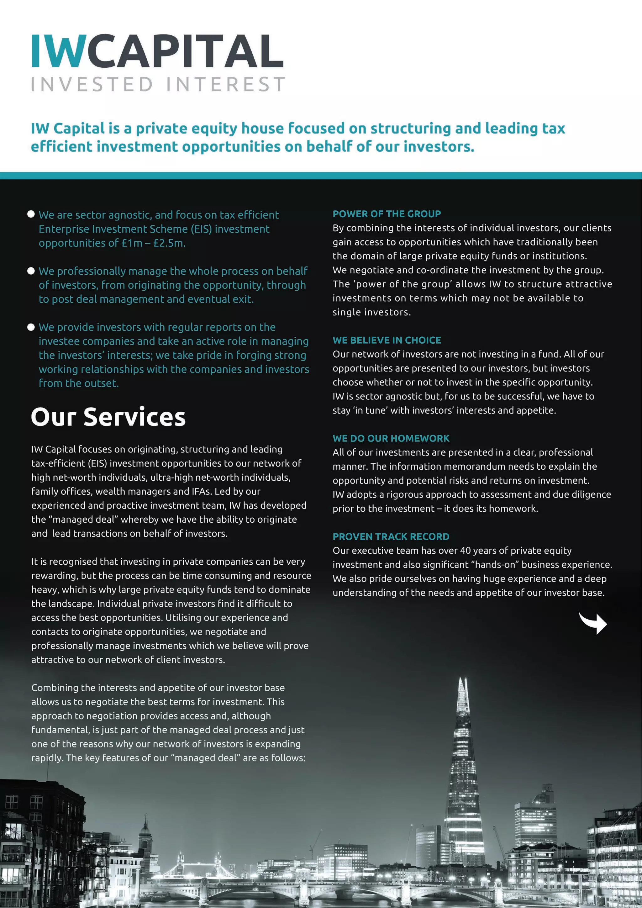 IW Capital Brochure | PDF