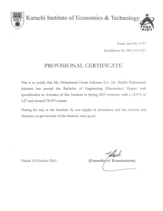 Provisional Certificate | PDF