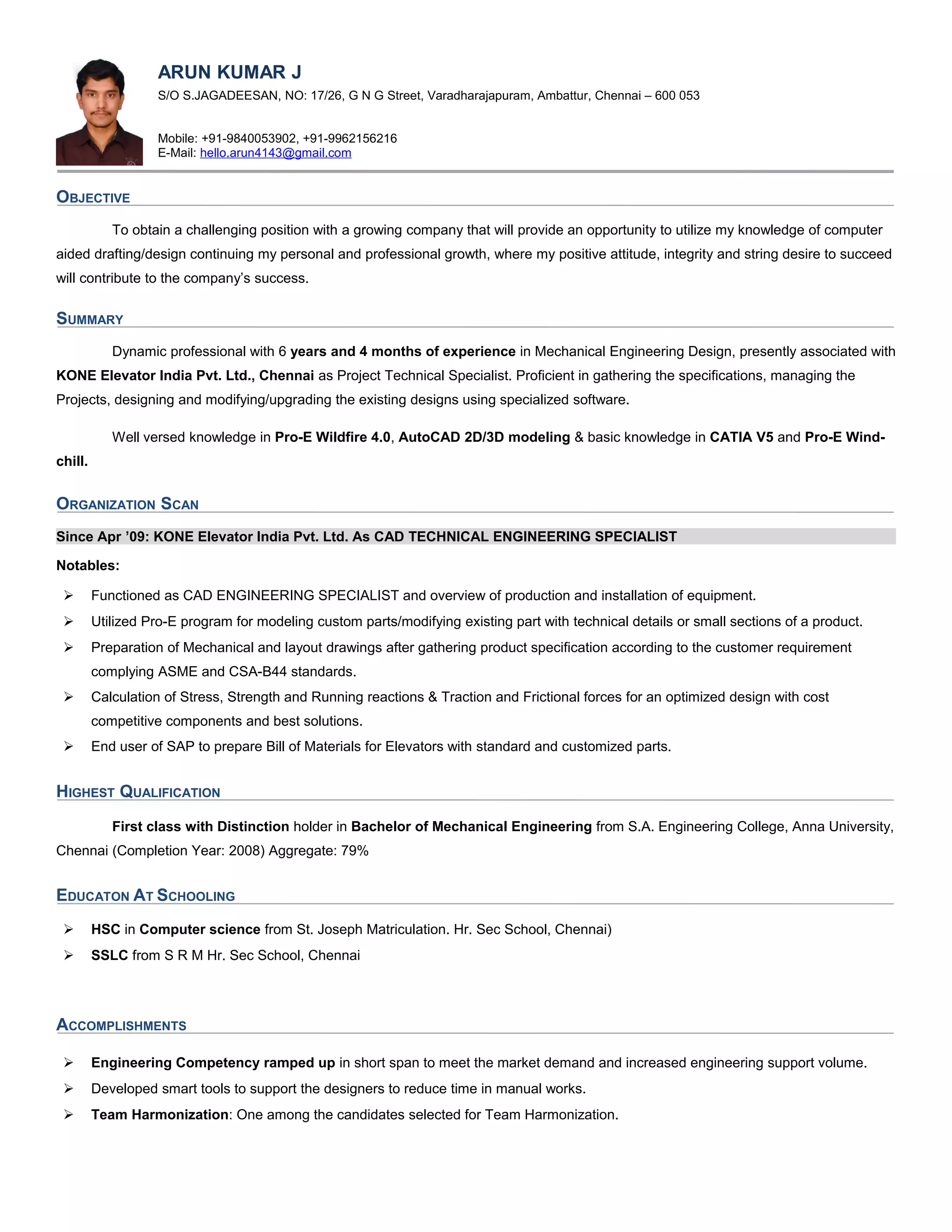 Arun Kumar J_Resume | DOC