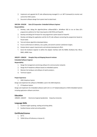English Resume | DOC