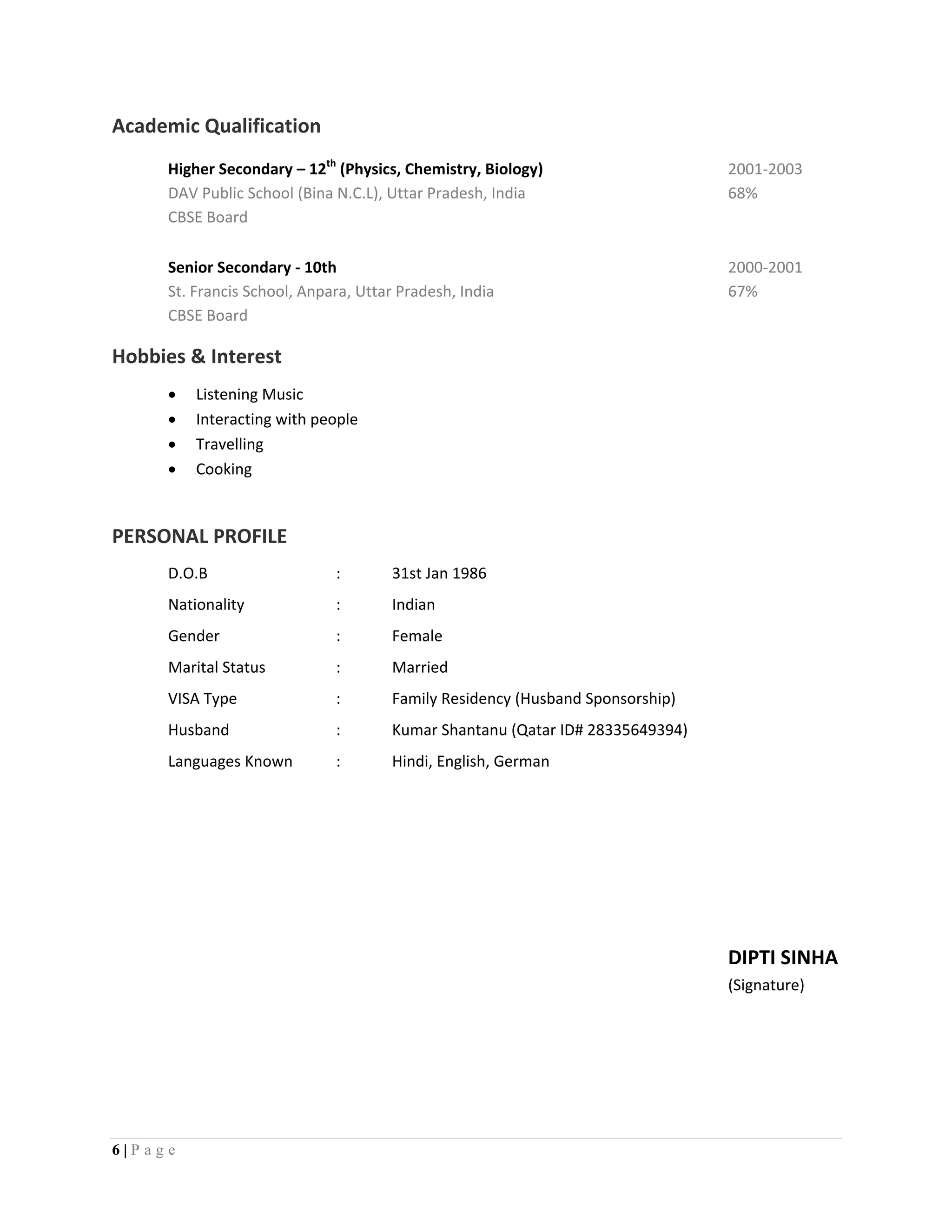 NEW CV Dipti - Pic | PDF | Business Administration | Business
