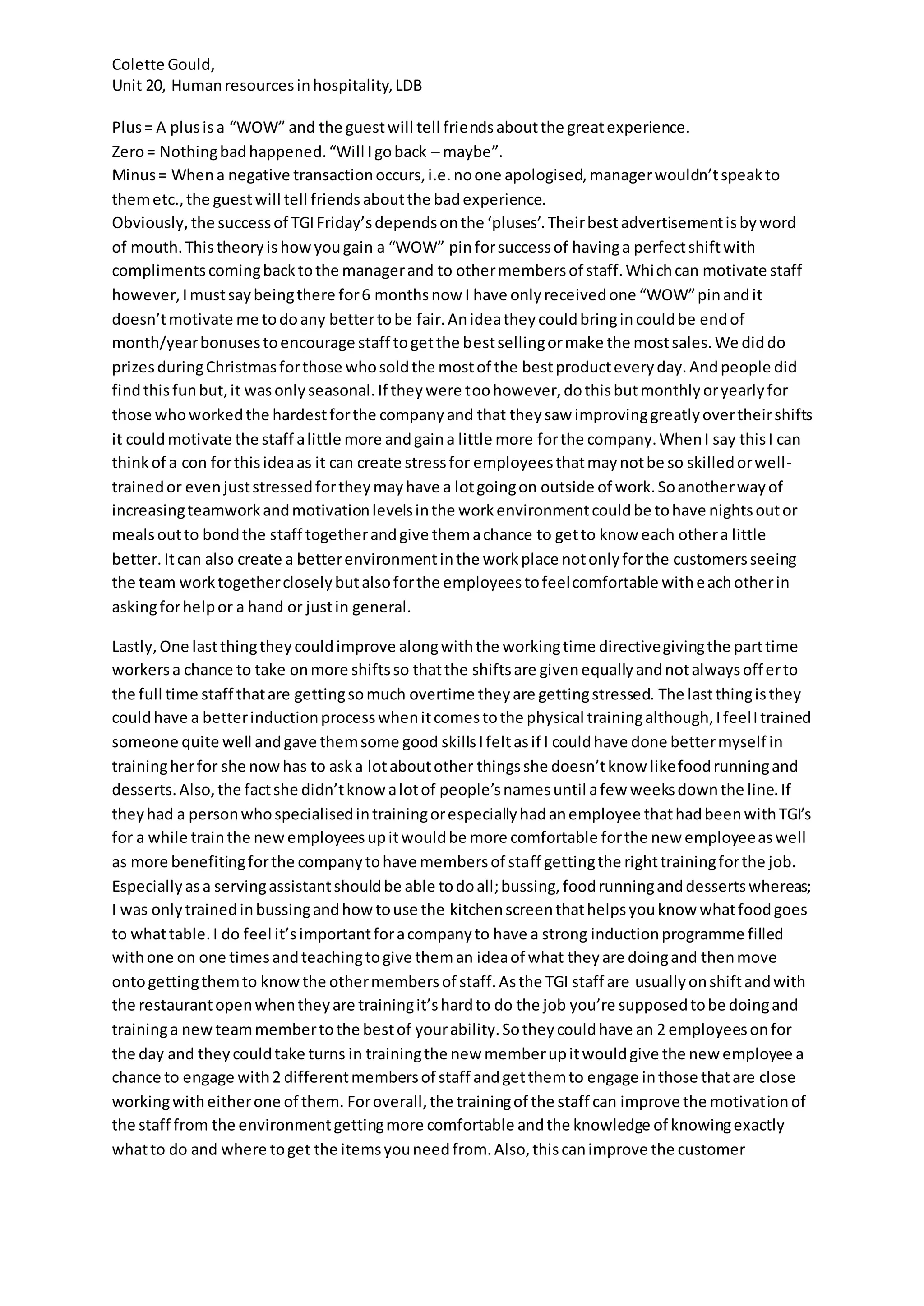 Unit 20 - Assignment 2, P3, M2 and D2 WORK | DOCX