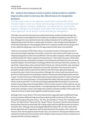 Unit 20 - Assignment 2, P3, M2 and D2 WORK | DOCX