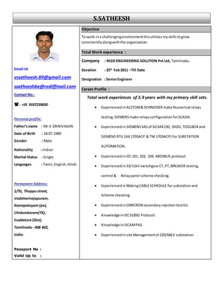 SATHEESH CV | DOCX | Civil Engineering Industry | Industries