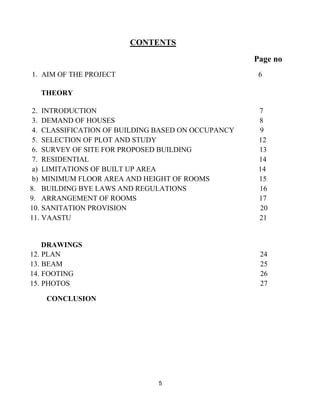 minor project report on design of residential building | PDF