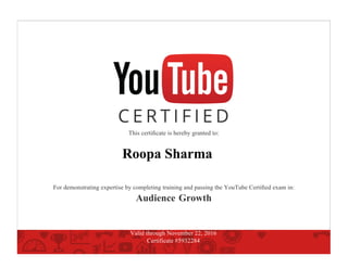 YouTube Certificate | PDF