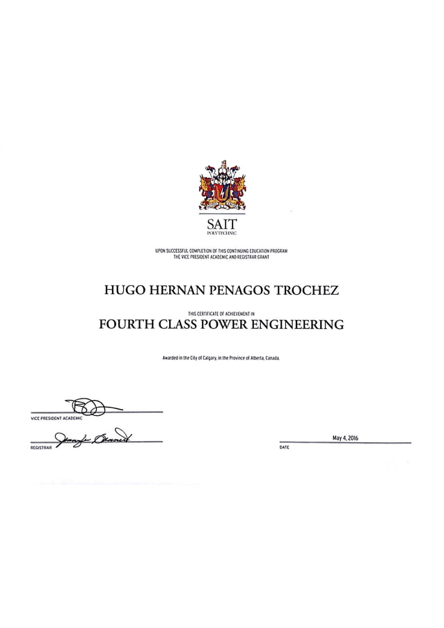 Certificate of Achievement SAIT | PDF