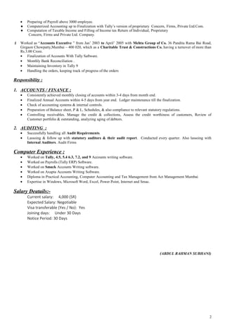 Abdul Rahman_C.V.-1_Email | DOC | Business Accounting & Finance | Business