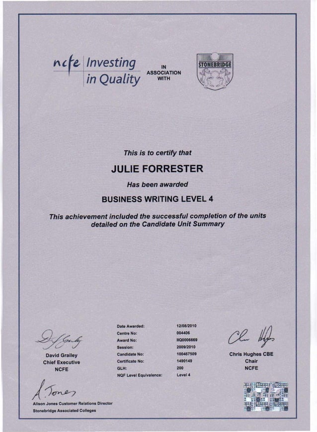 Julie Certificate 3 Business Writing | PDF