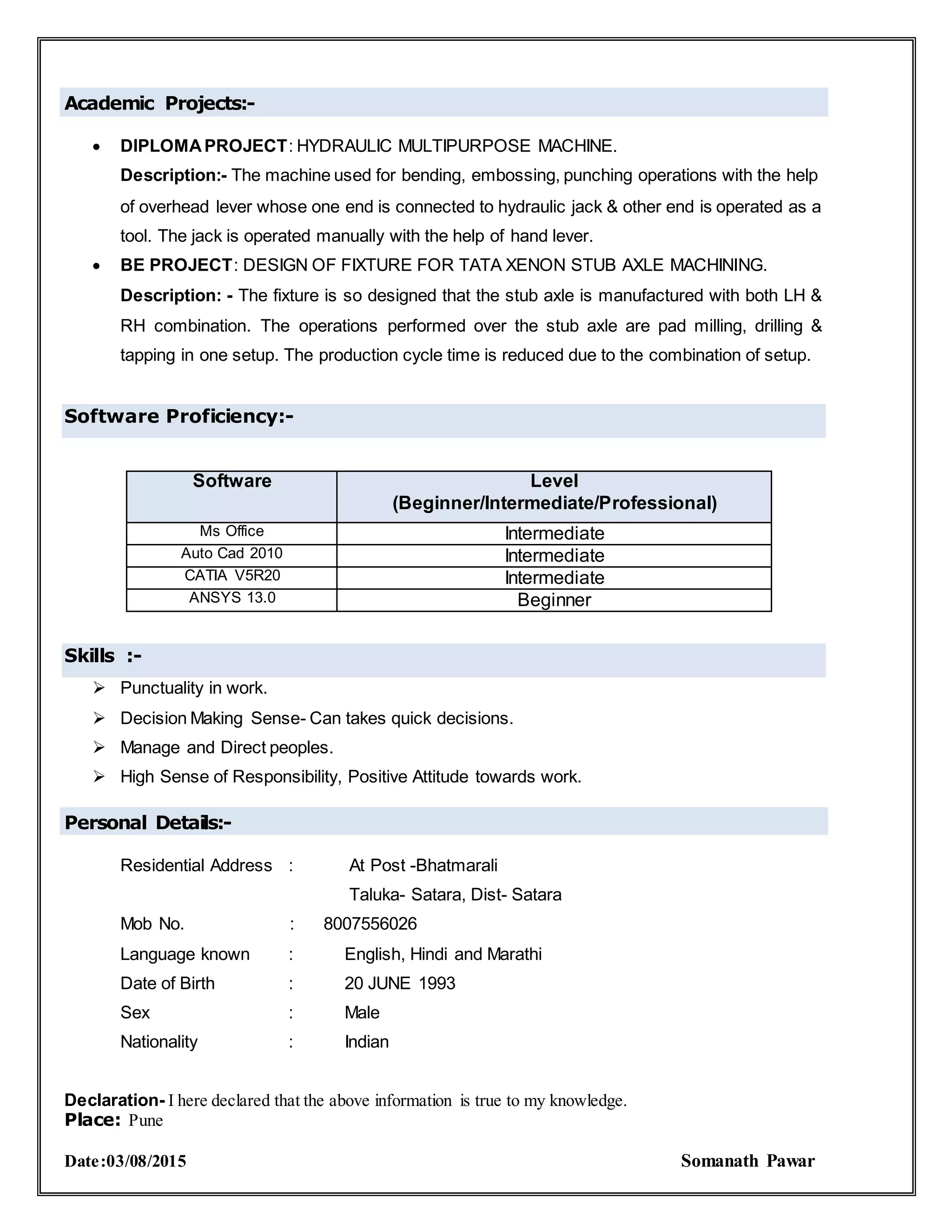 somanath resume new | DOCX