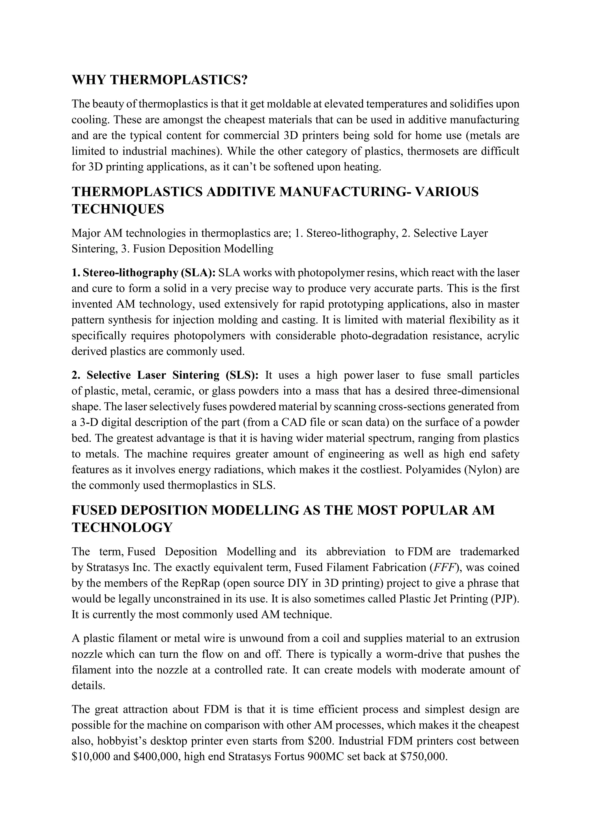 ADDITIVE MANUFACTURING OF THERMOPLASTICS | PDF