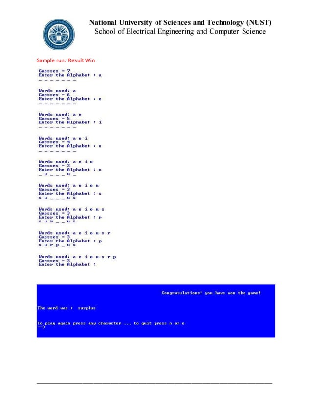 Evil Hangman report | PDF | Free Download