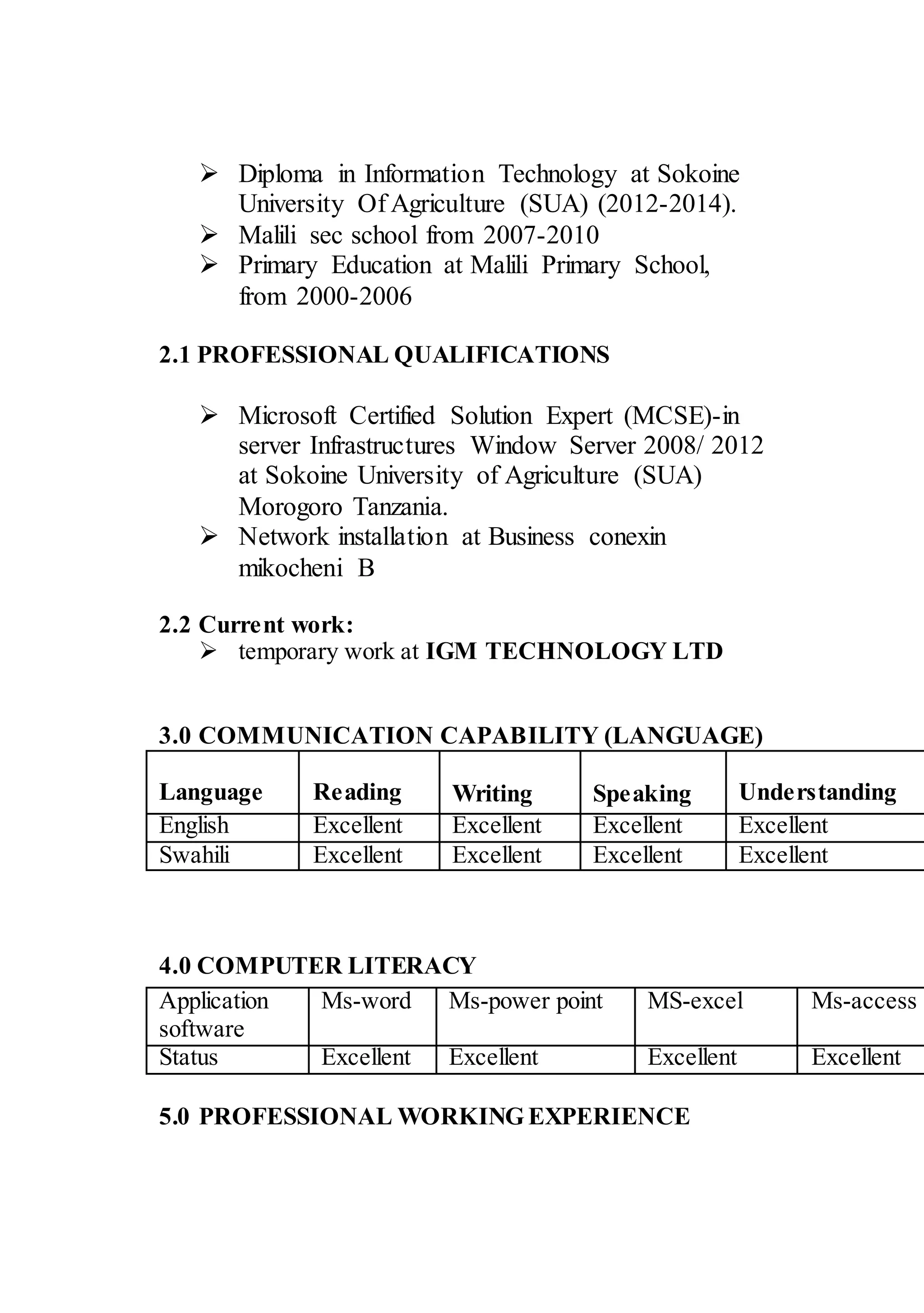 CV2 | DOCX | IT and Internet Support | Internet