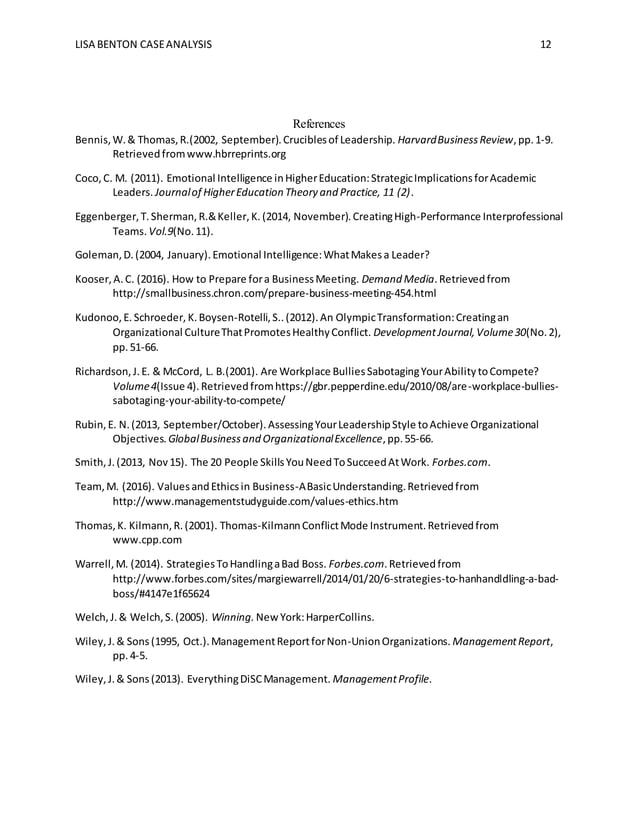 Assignment 3 Lisa Benton Case Analysis | PDF