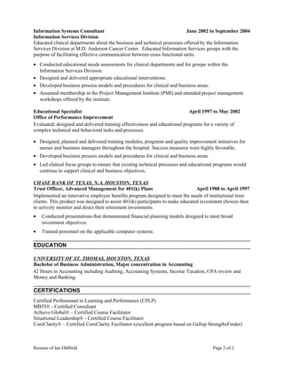 Resume of Ian Oldfield - 2015 | DOC