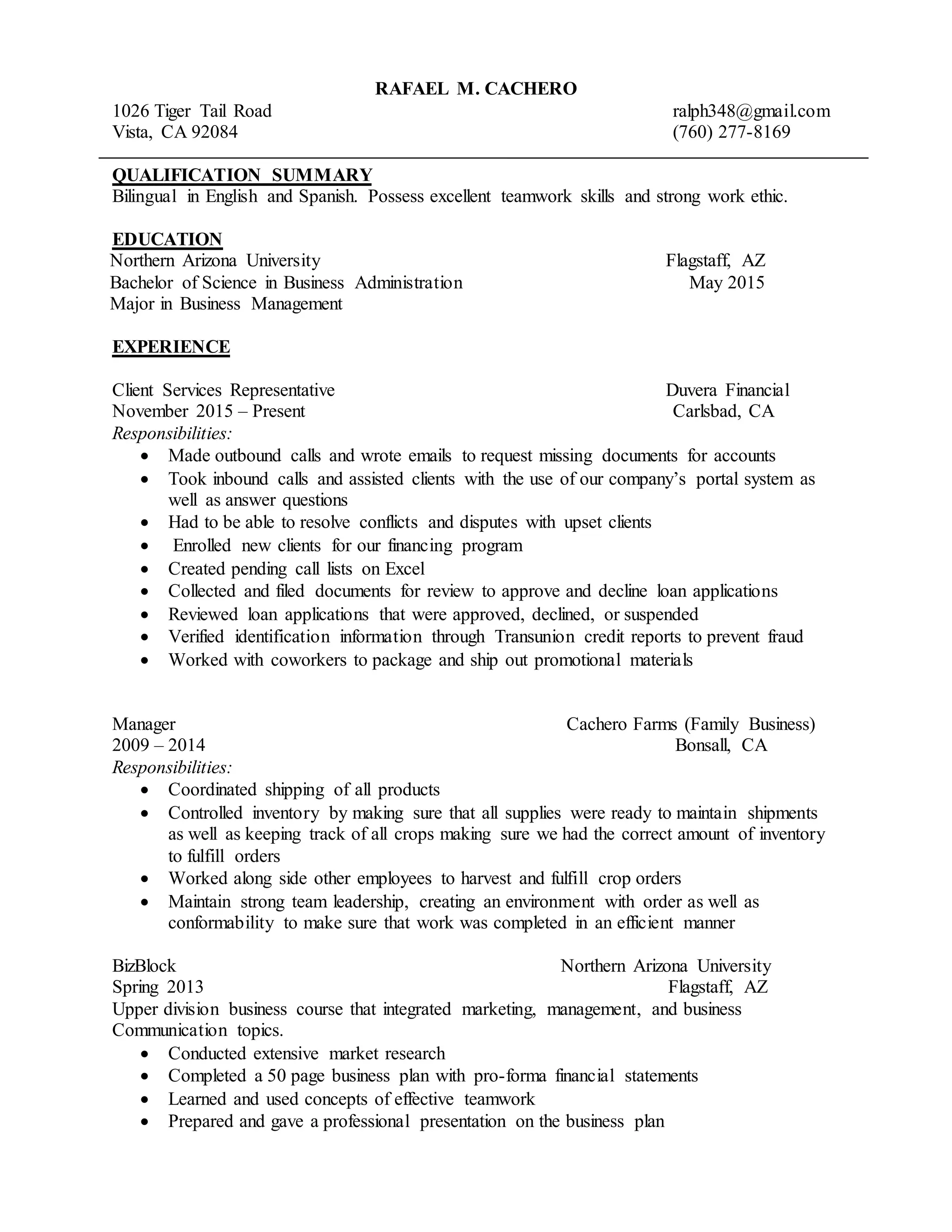 Rafael M. Cachero Resume | DOCX