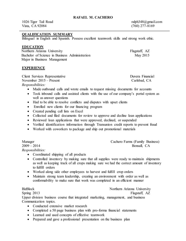 Rafael M. Cachero Resume | DOCX