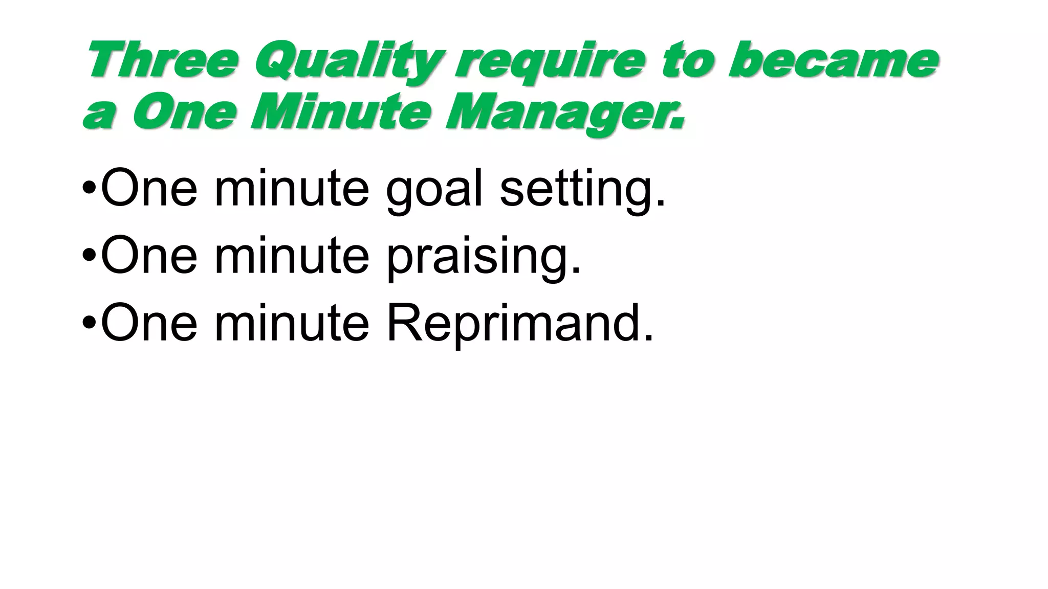 The 1 Minute Manager | PPT