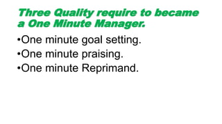 The 1 Minute Manager | PPT