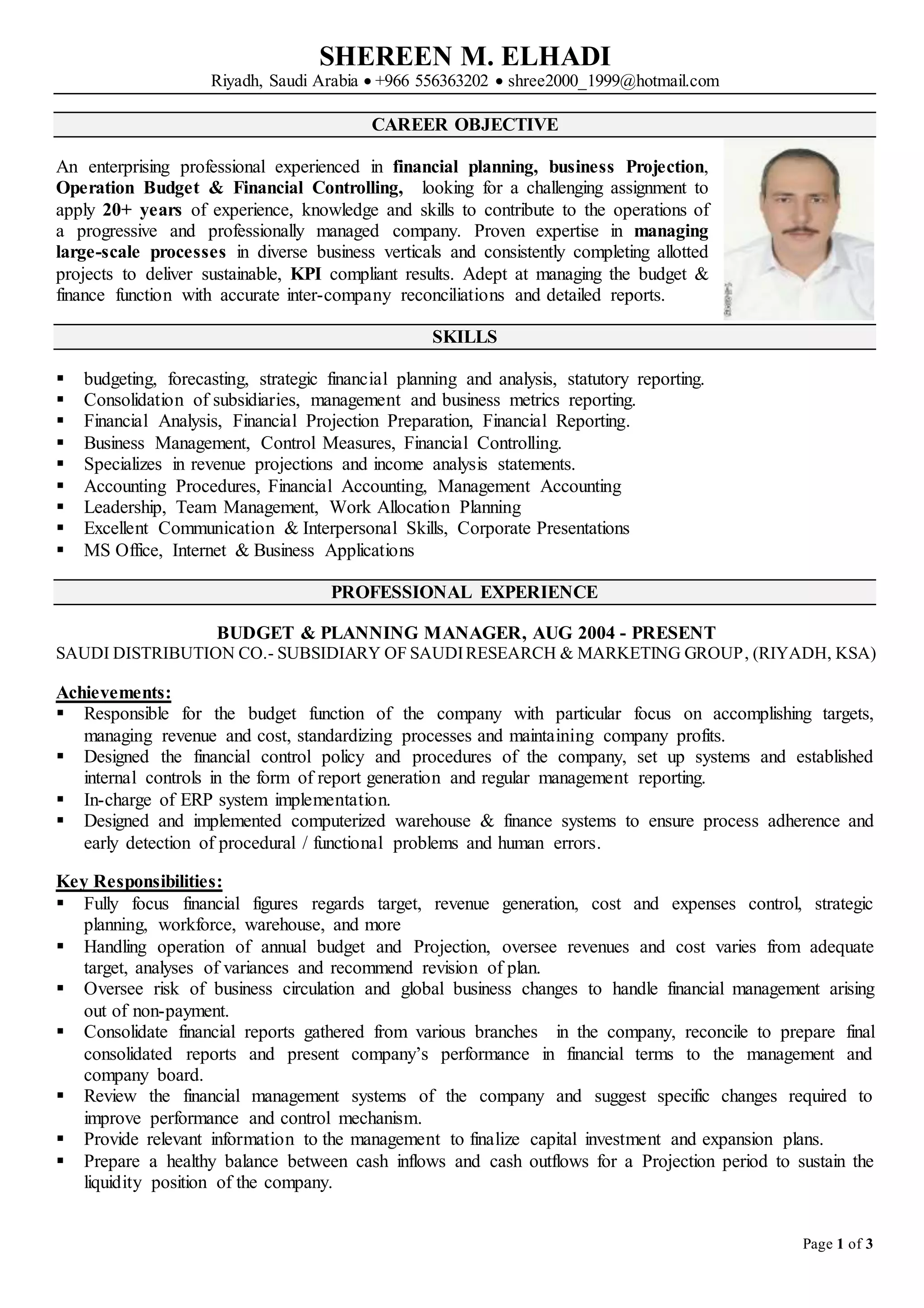 Financial Controller CV | DOCX