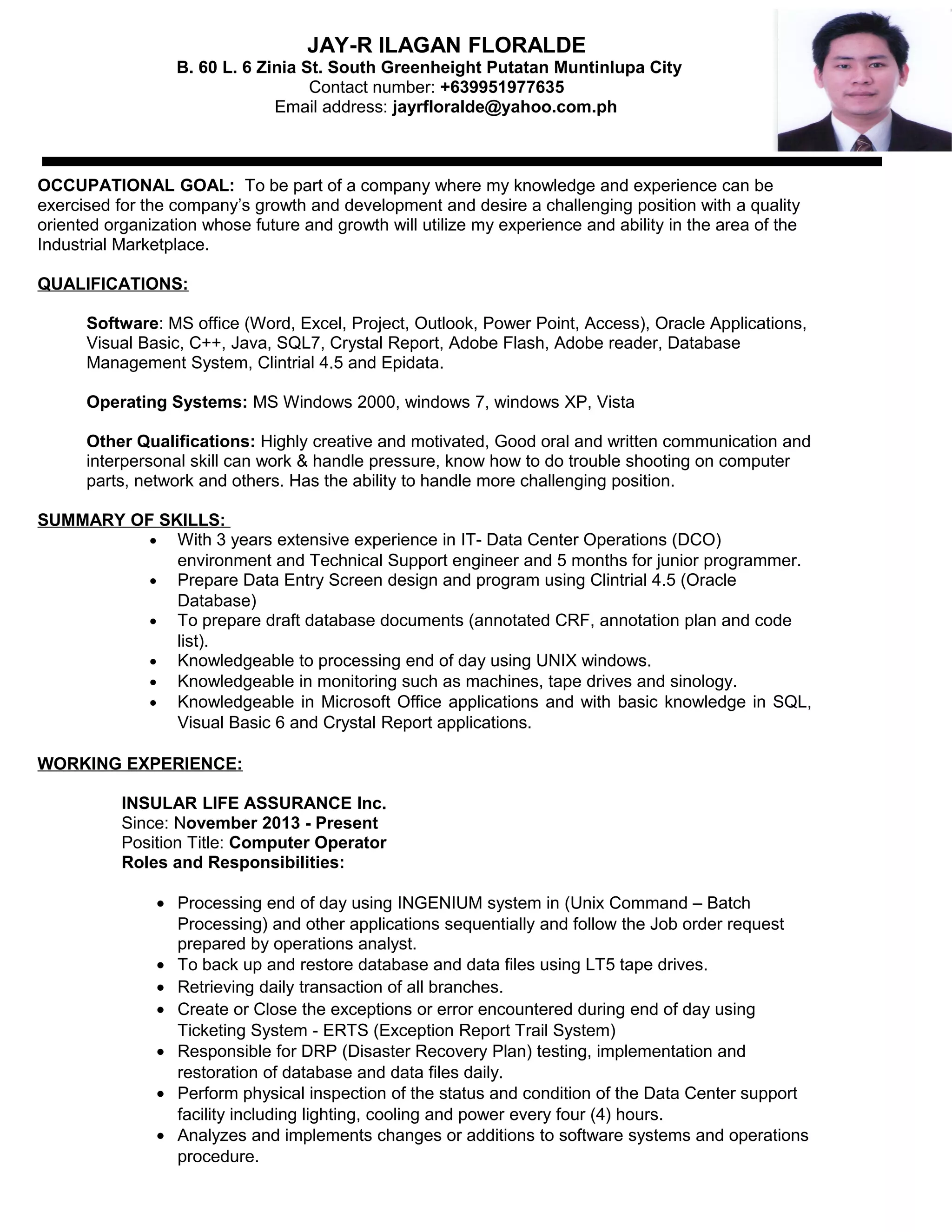 Jay-r Floralde - Resume | DOC