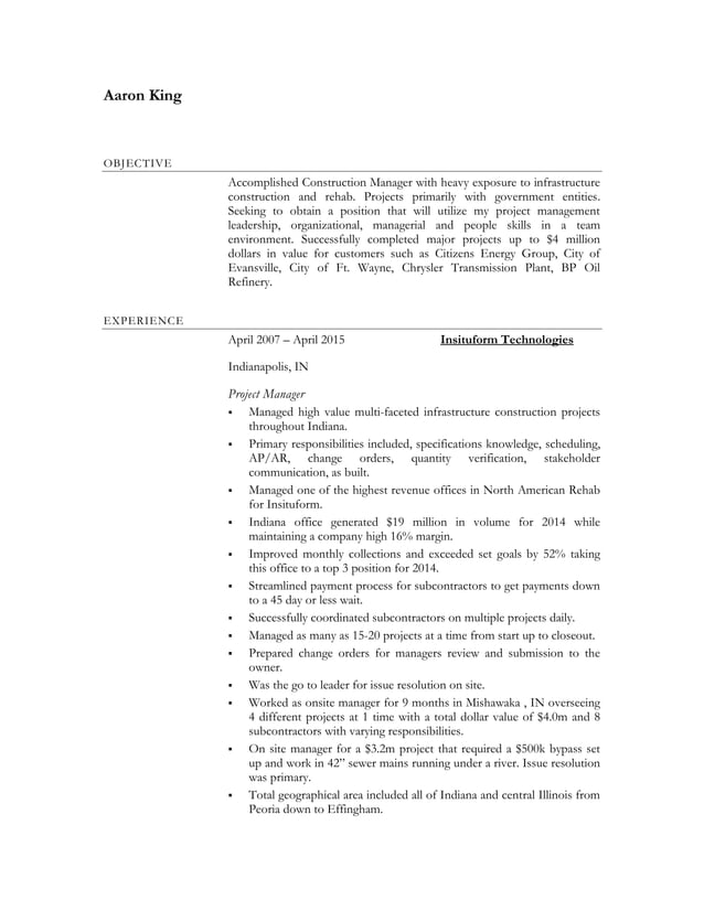 aaron king Final 2015 resume | PDF
