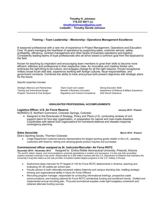Timothy H. Johnson resume March 2016 | DOC